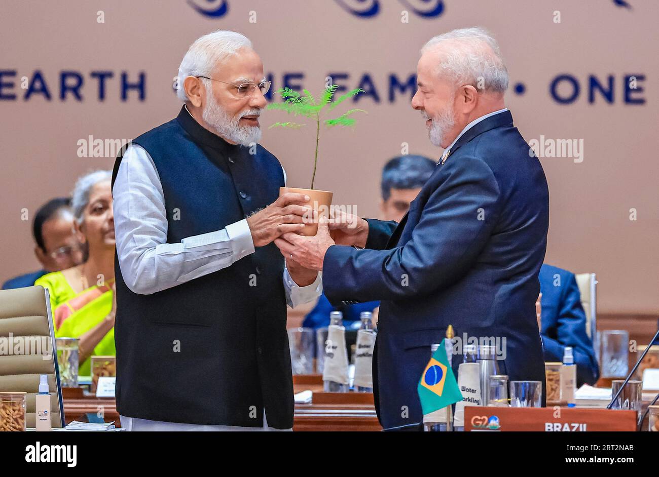 New Delhi, India. 10th Sep, 2023. Brazilian President Luiz Inacio Lula ...