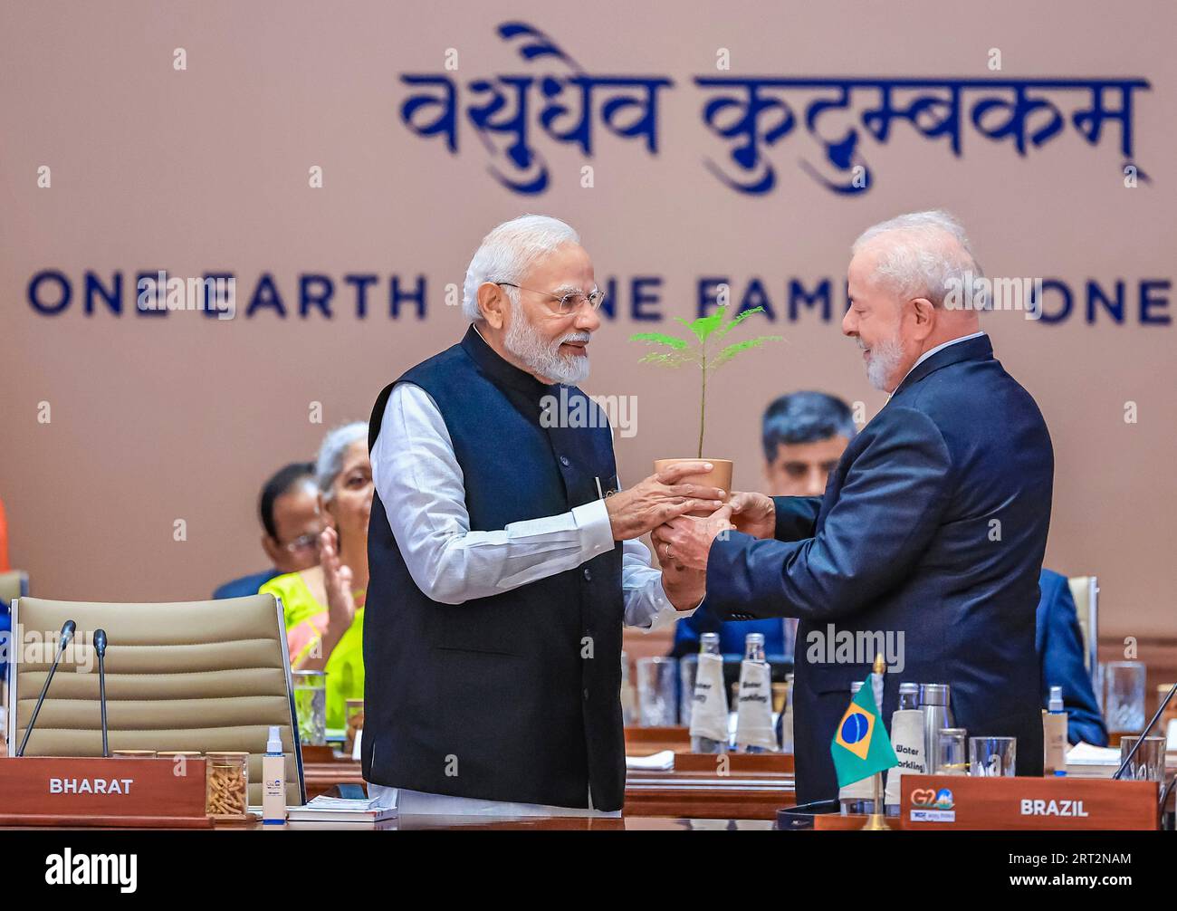 New Delhi, India. 10th Sep, 2023. Brazilian President Luiz Inacio Lula ...
