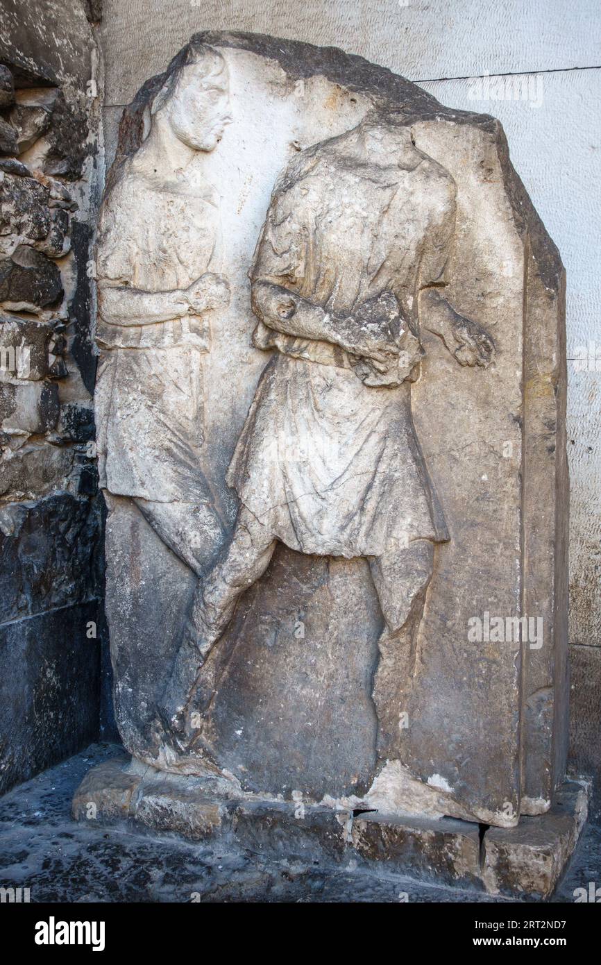 Part of a Roman frieze dating from the 3rd century AD, inside the ...