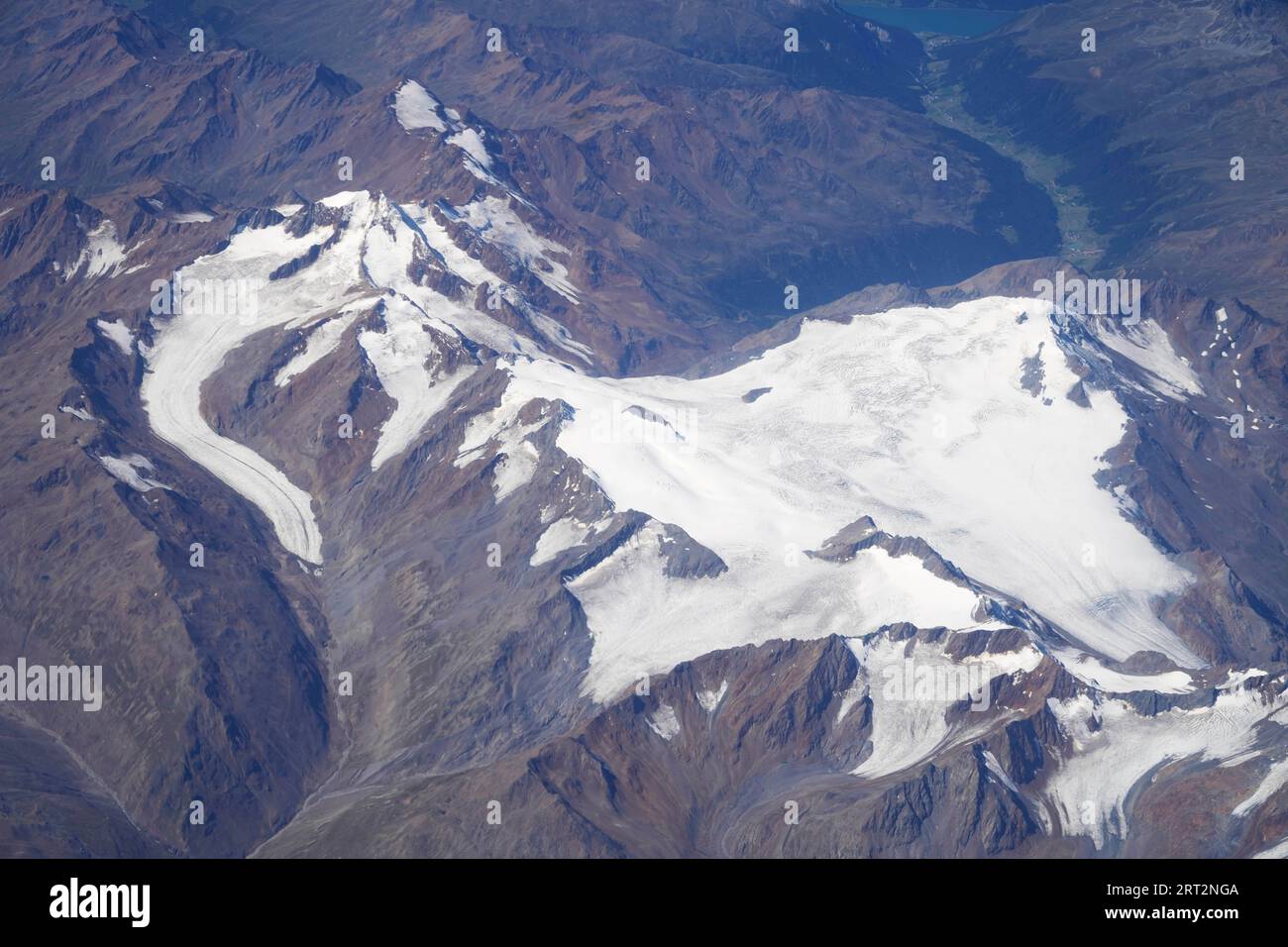 An aerial view of a glacier in the Italian Alps, Tuesday, Sept. 5, 2023 ...