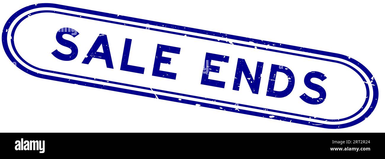 Grunge blue sale ends word rubber seal stamp on white background Stock ...