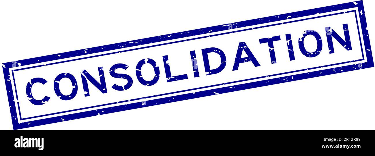 Grunge blue consolidation word square rubber seal stamp on white background Stock Vector Image ...