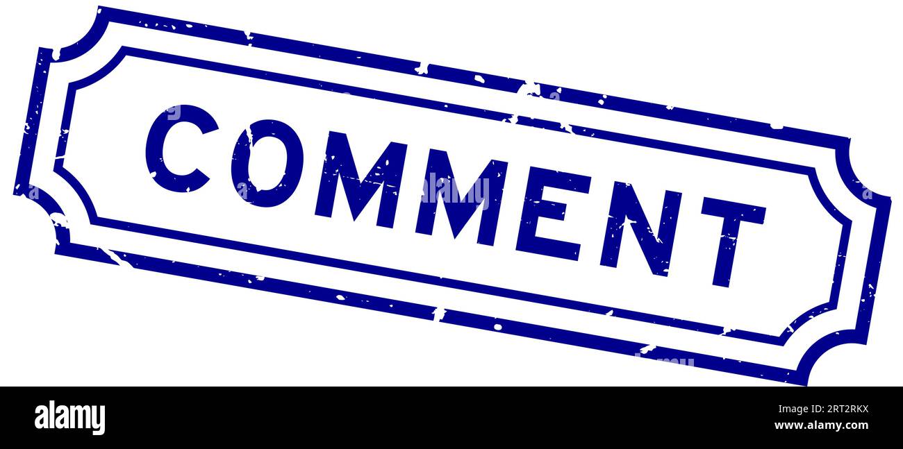 Grunge blue comment word rubber seal stamp on white background Stock ...