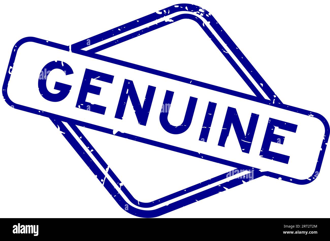 Grunge blue genuine word rubber seal stamp on white background Stock ...