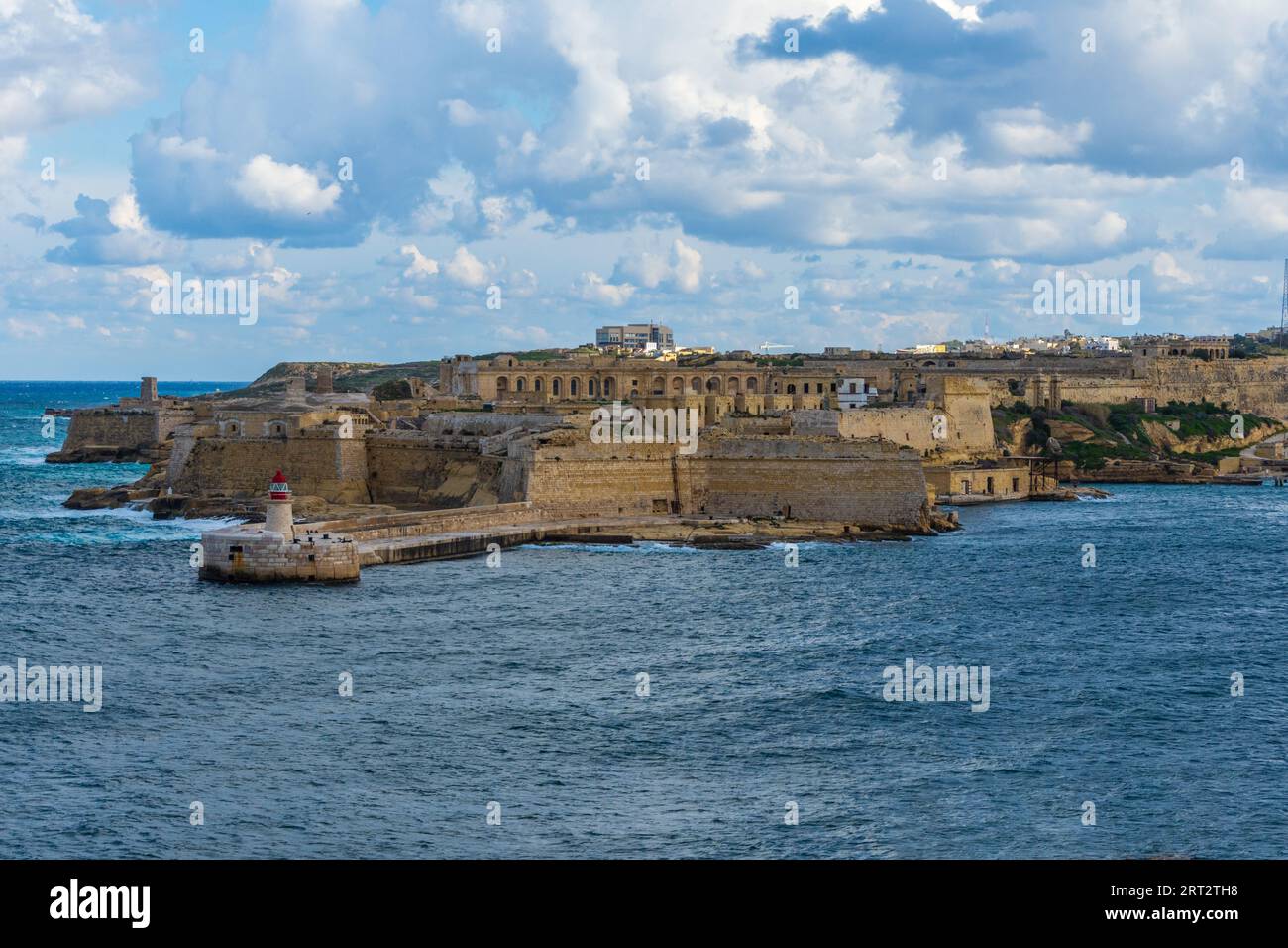 Kalkara, Malta - January 12th 2019: Fort Ricasoli overlooking the ...