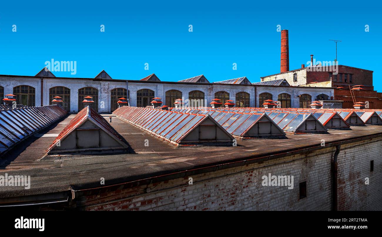 The roofs of the old factory Stock Photo - Alamy