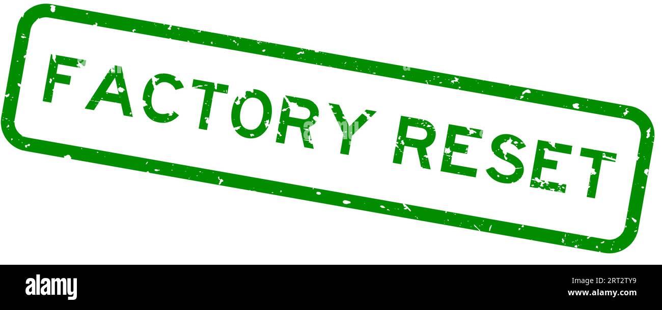 Grunge green factory reset word square rubber seal stamp on white background Stock Vector Image ...