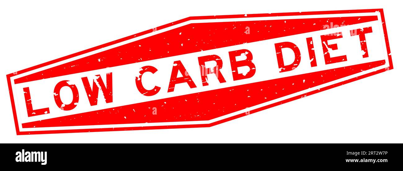 Grunge Black Low Carb Diet Word Hexagon Rubber Seal Stamp On White Background Stock Vector Image