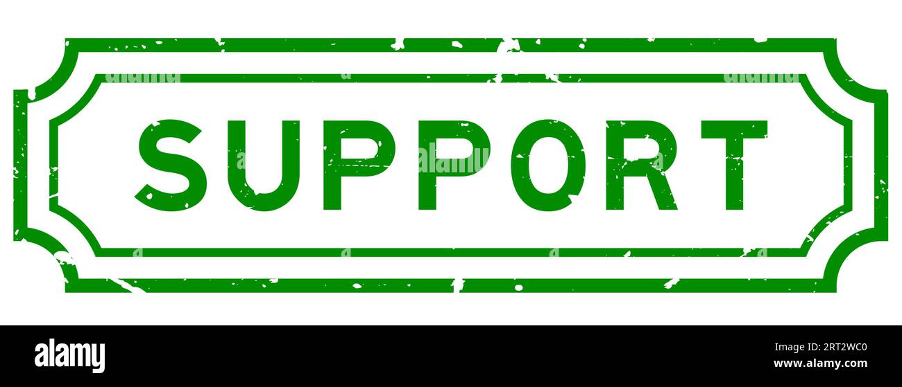 Grunge green support word rubber seal stamp on white background Stock ...
