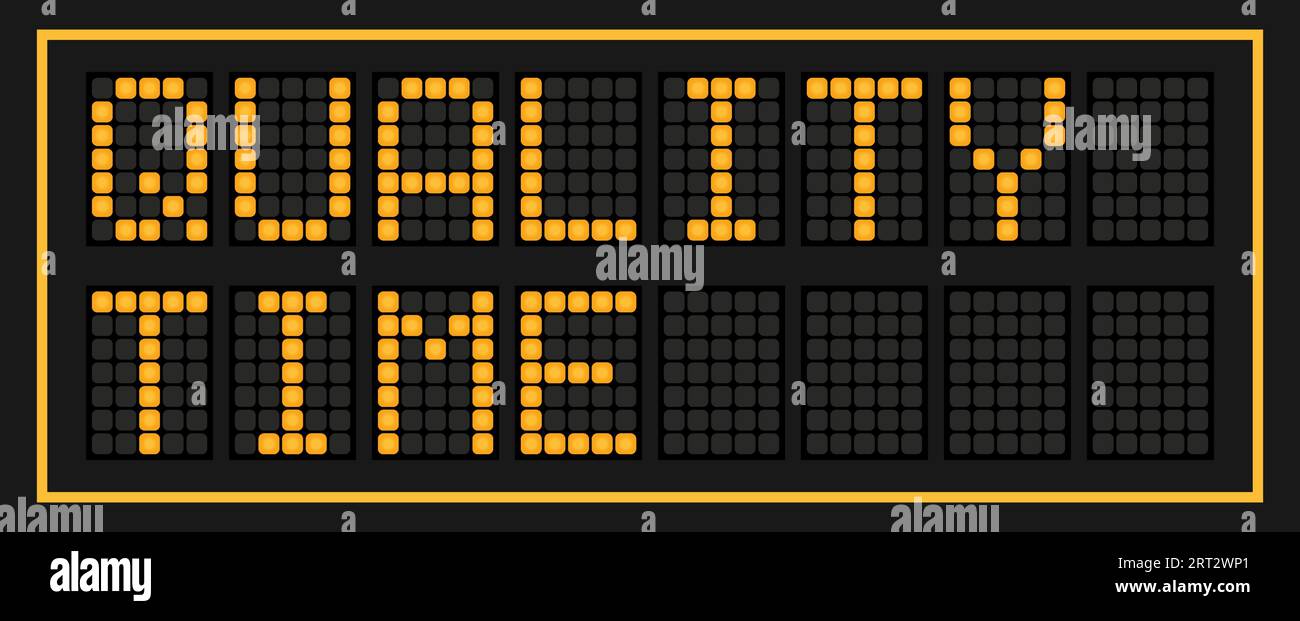 Orange color led banner in word quality time on black background Stock ...