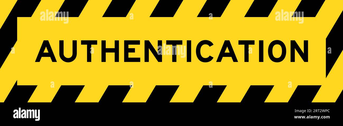 Yellow and black color with line striped label banner with word ...