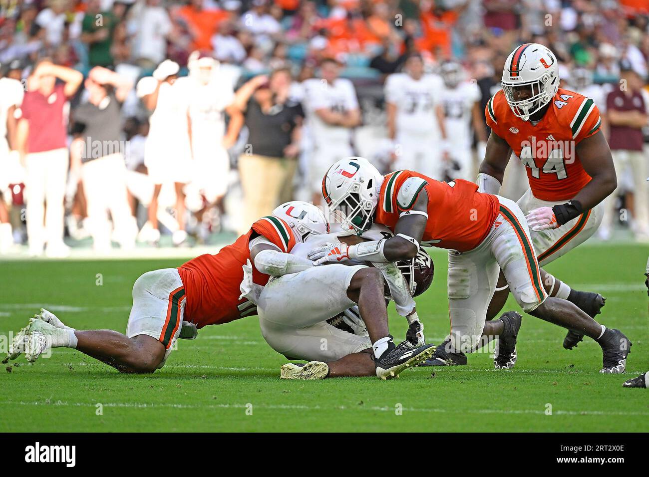 MIAMI GARDENS, FL - SEPTEMBER 09: Miami linebacker Corey Flagg, Jr. (11 ...