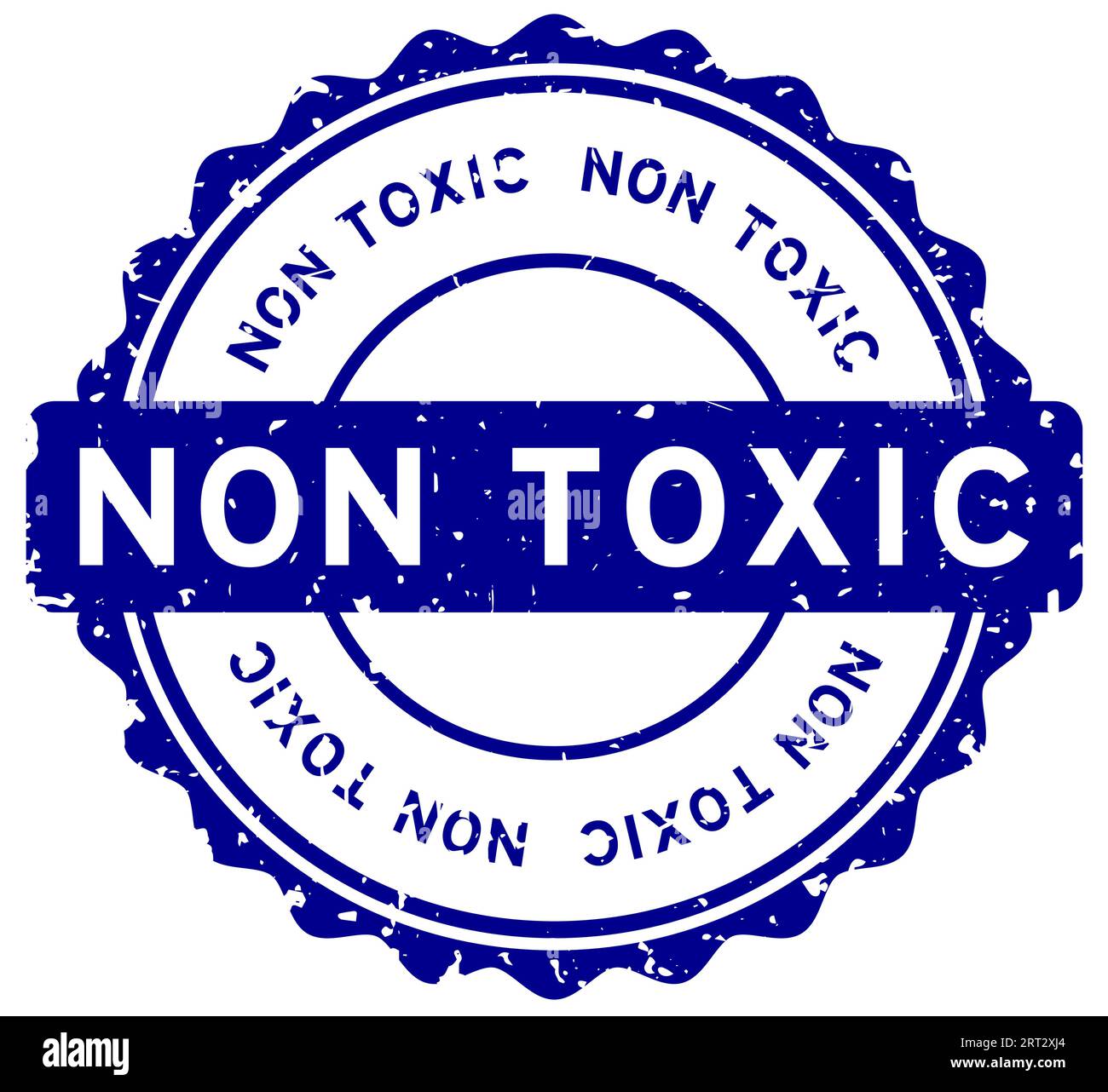 Grunge blue non toxic word round rubber seal stamp on white background Stock Vector Image & Art ...