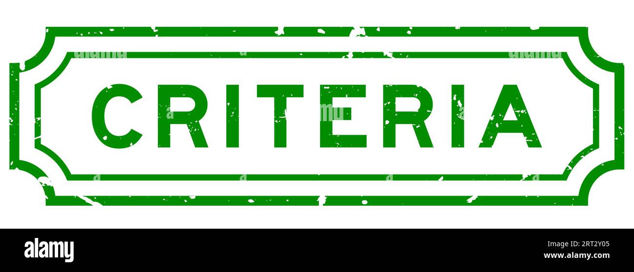 Grunge green criteria word rubber seal stamp on white background Stock ...