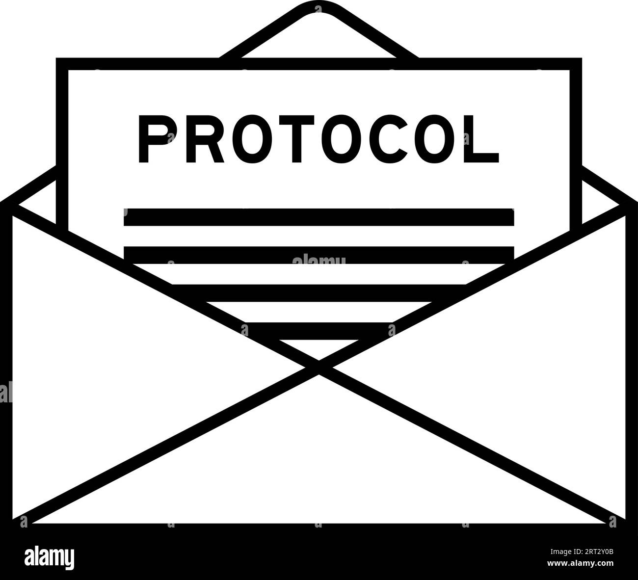 Envelope and letter sign with word protocol as the headline Stock ...