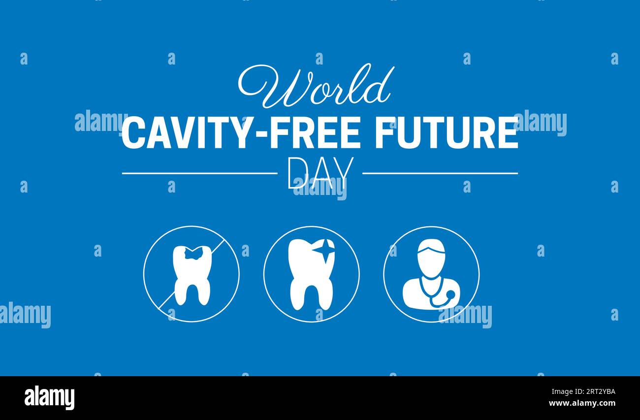 World Cavity-Free Future Day Background Illustration with Icons Stock ...