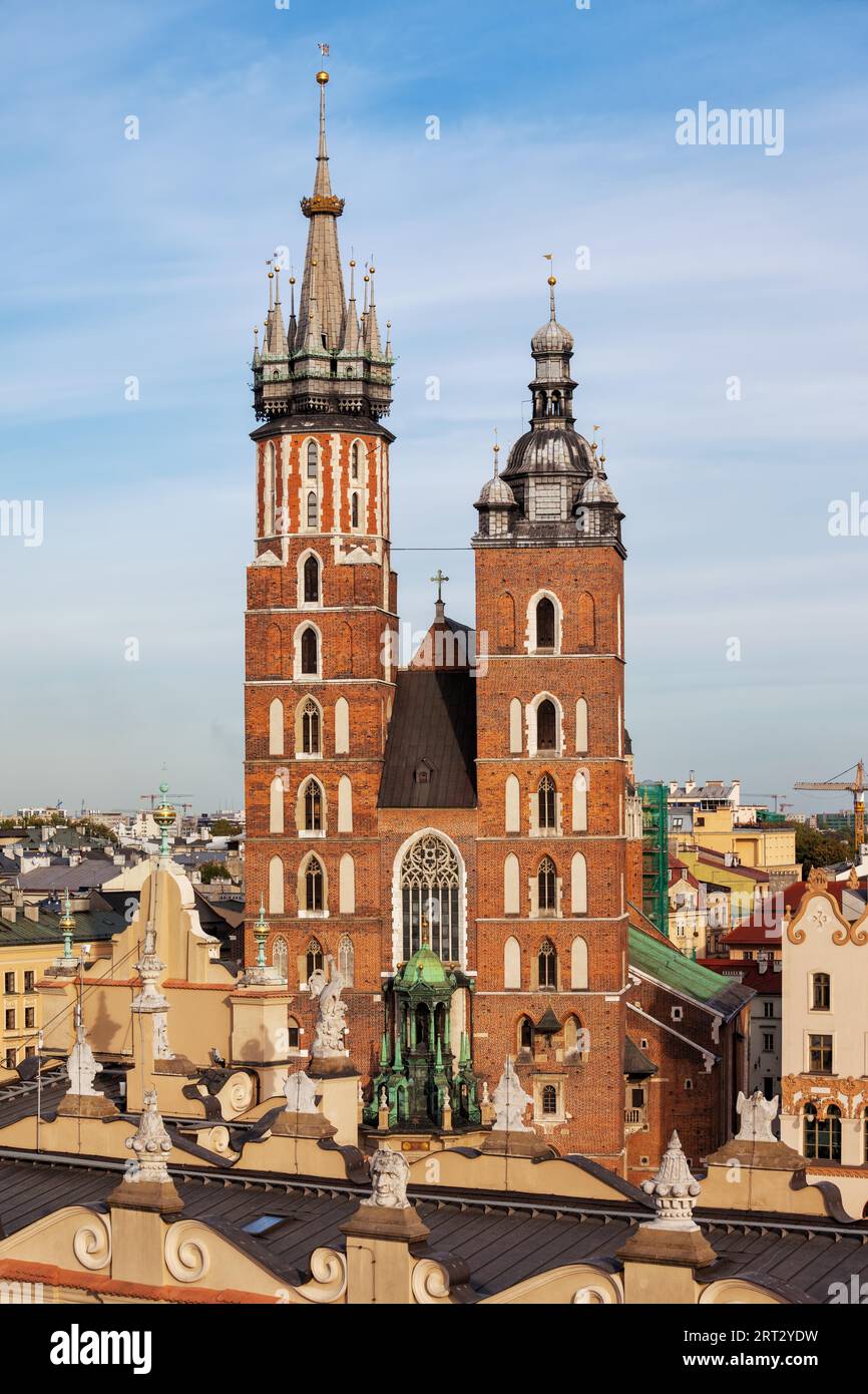 Basilica of Saint Mary in city of Krakow in Poland, Church of Our Lady ...