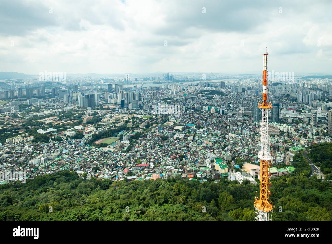 A view from Namsan Tower in Namsan Park in Seoul, South Korea Stock ...