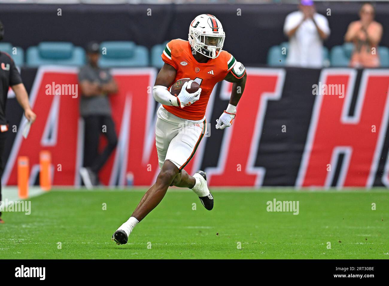 MIAMI GARDENS, FL - SEPTEMBER 09: Miami wide receiver Colbie Young (4 ...