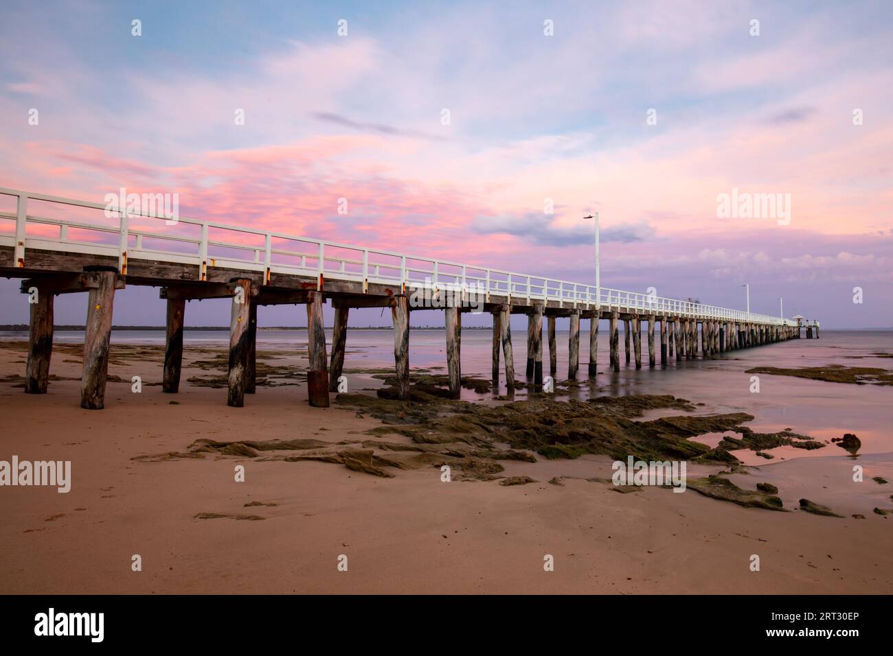 Point Lonsdale's iconic pier on a summer's evening on the Bellarine ...