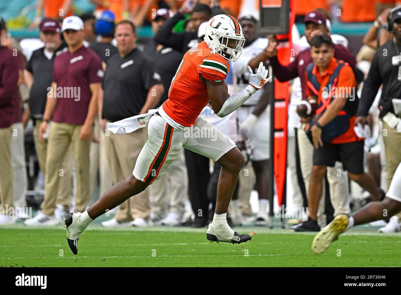 MIAMI GARDENS, FL - SEPTEMBER 09: Miami wide receiver Colbie Young (4 ...