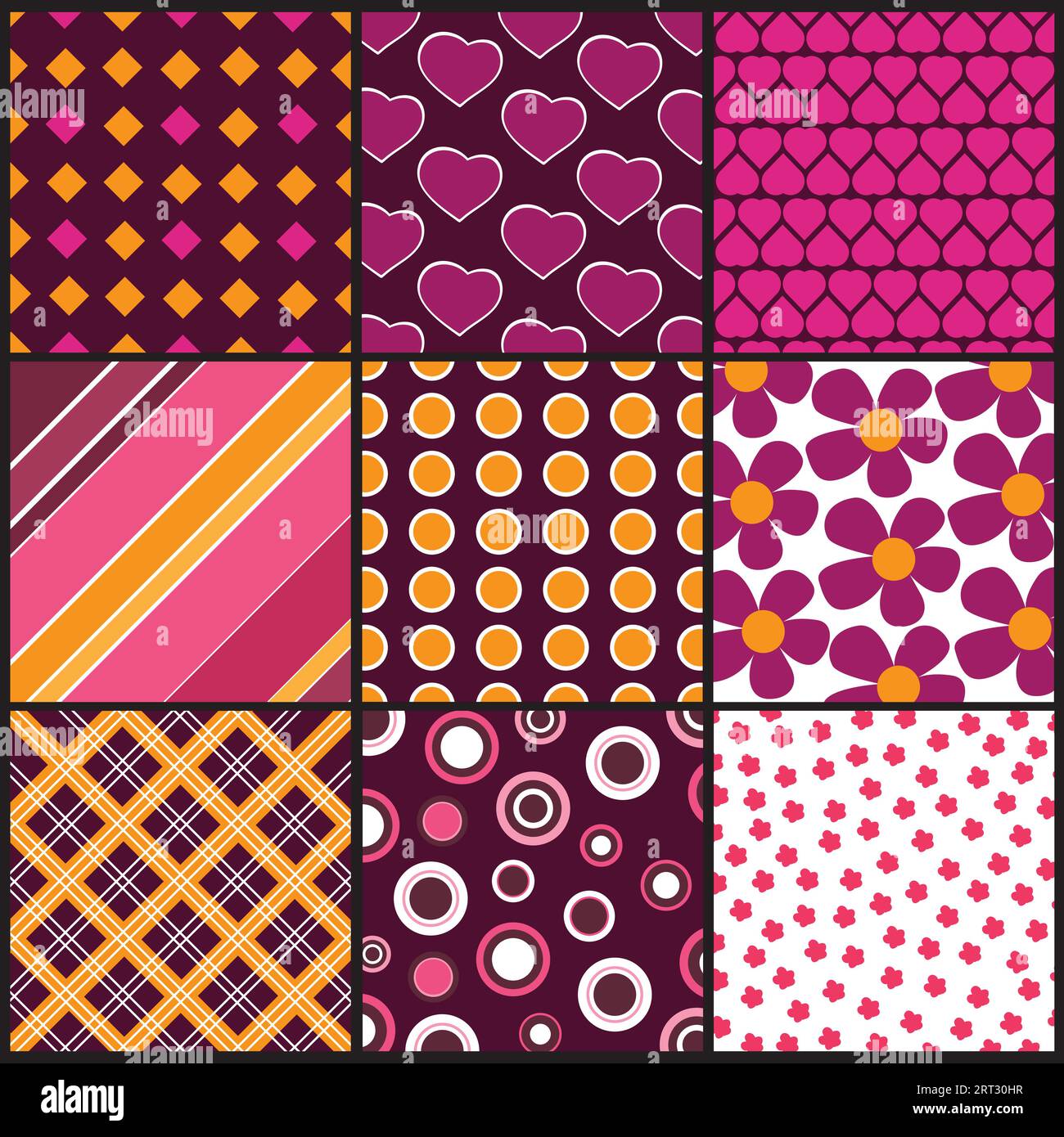 A set of 9 patterns for Valentines day Stock Vector Image & Art - Alamy