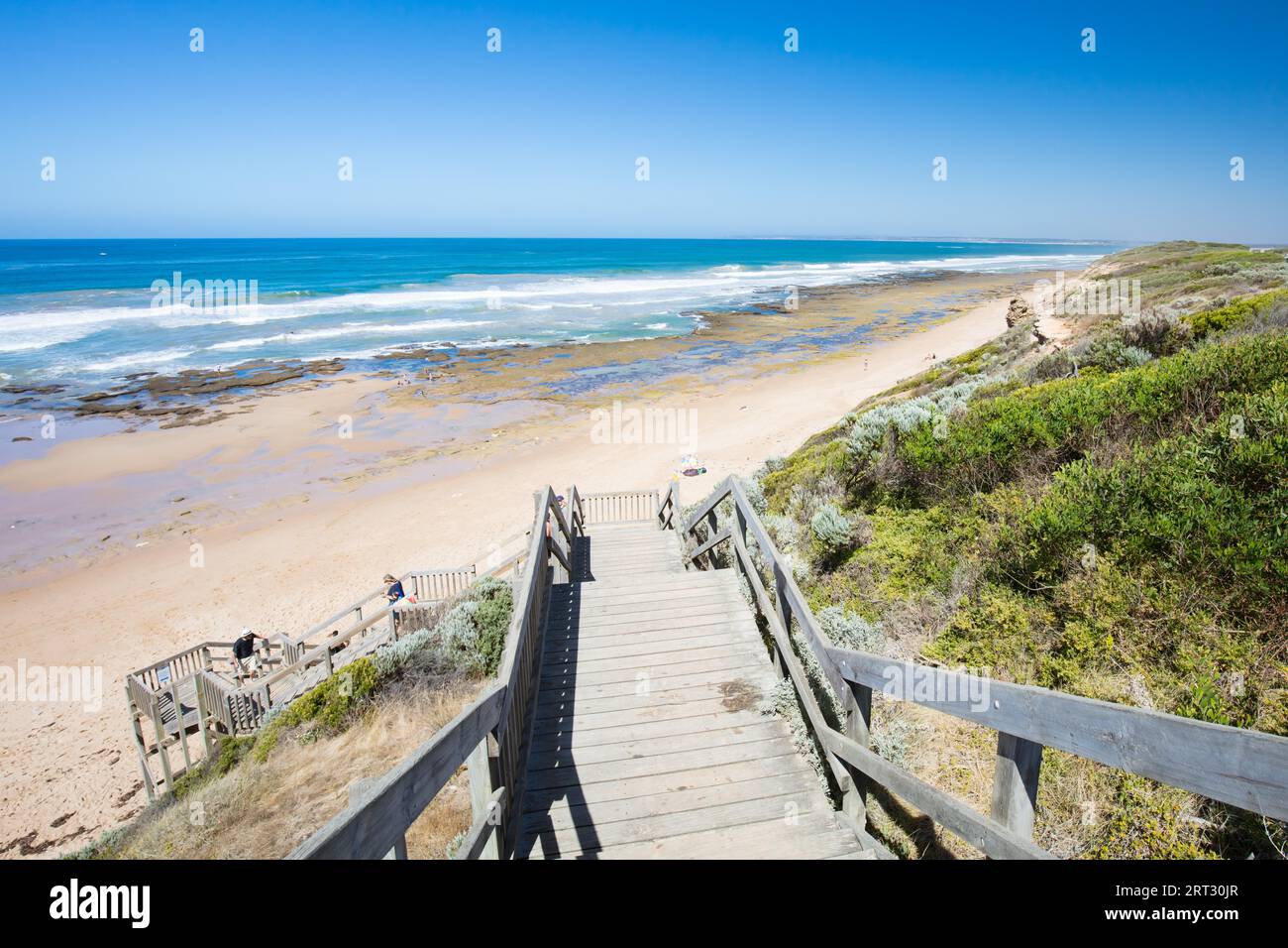The idyllic Thirteenth Beach near Barwon Heads on a hot summer's day in Victoria, Australia ...