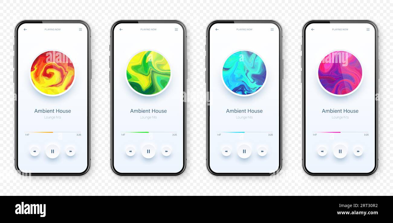 Online audio player user interface, smartphone app UI design. Music ...