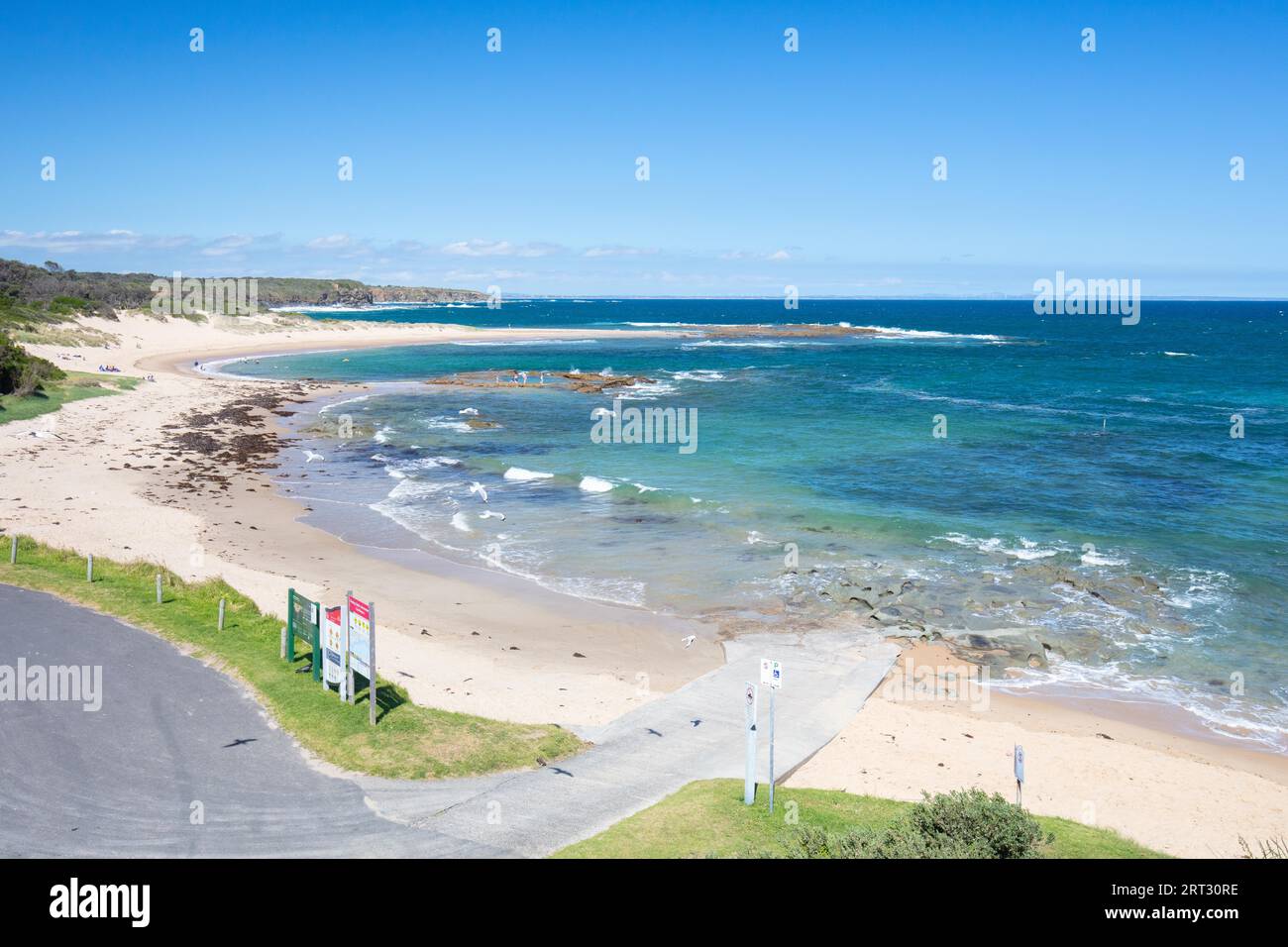 The popular beach side town of Cape Paterson on a hot summer's day in ...