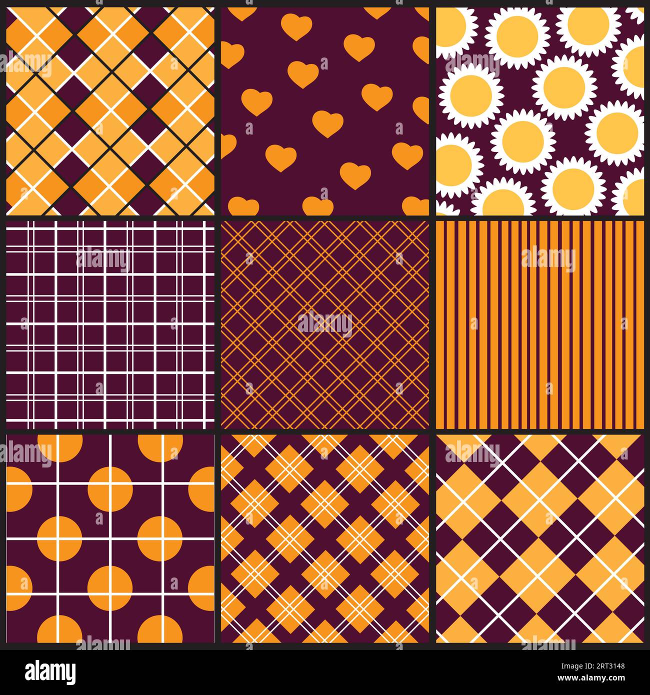 A set of 9 patterns for Valentines day Stock Vector Image & Art - Alamy