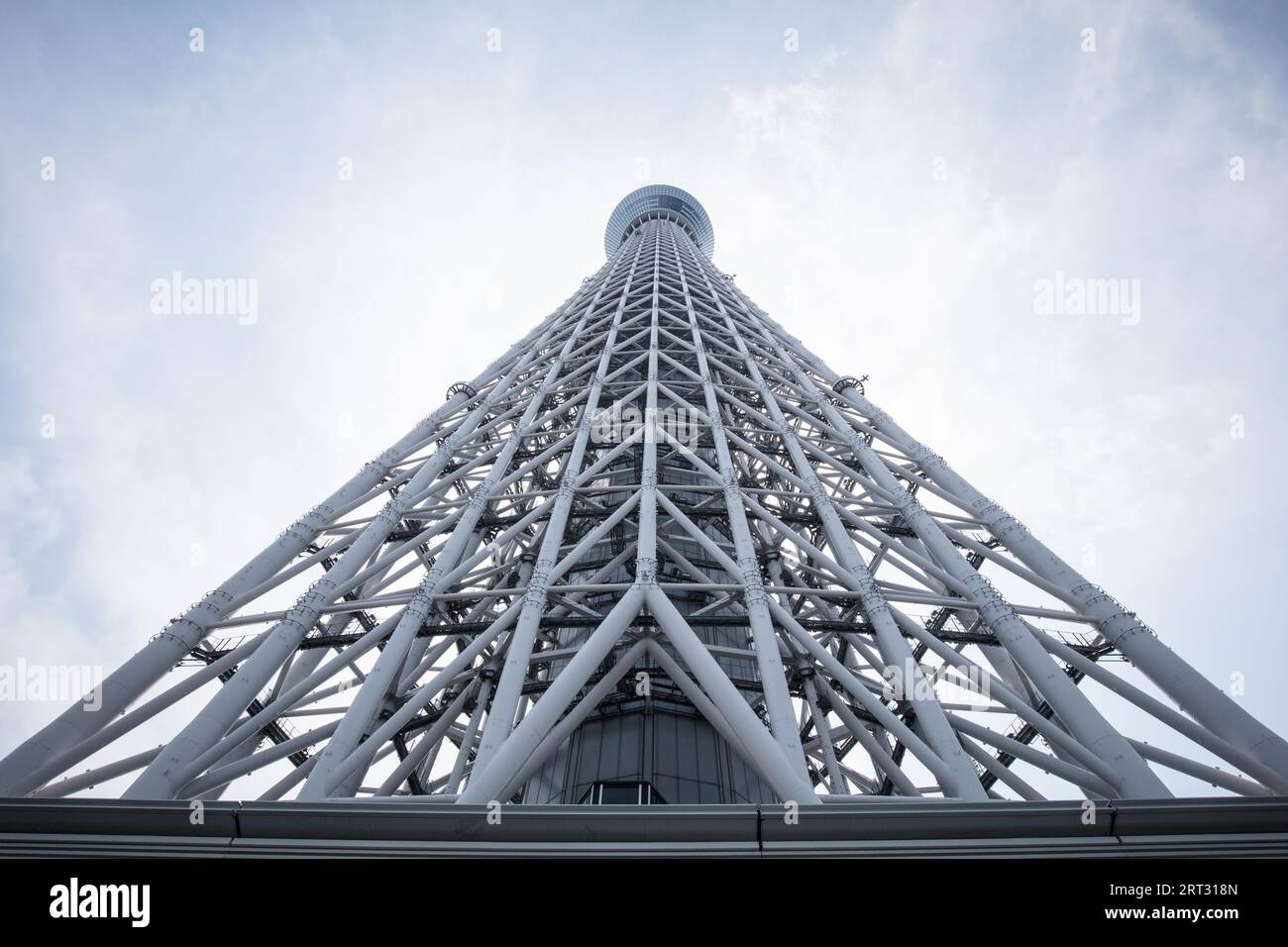 A view up the spire of Tokyo Skytree. The largest tower in the world ...