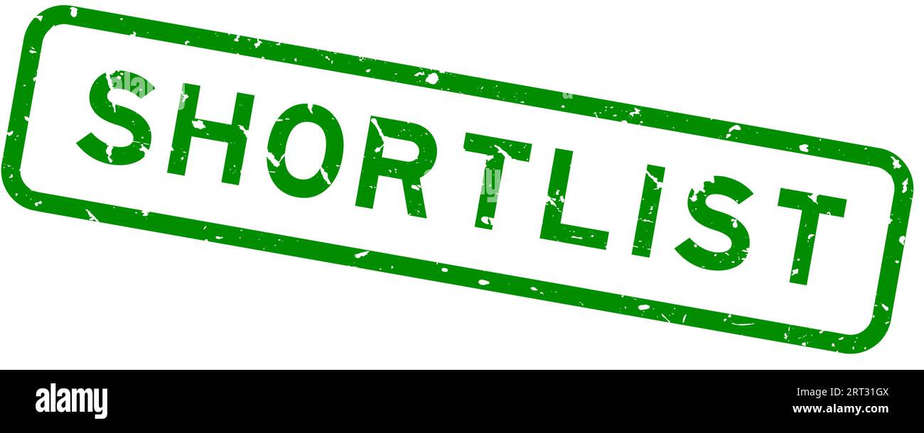 Grunge green shortlist word square rubber seal stamp on white background Stock Vector Image ...