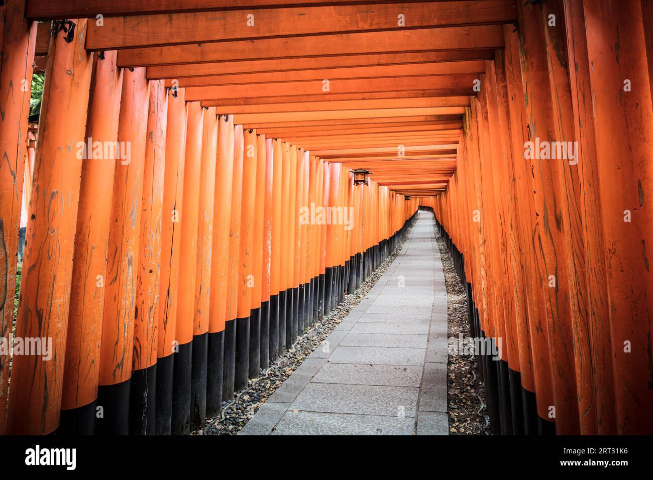 Red Tori Gate at Fushimi Inari Shrine in Kyoto, Japan. One of the ...