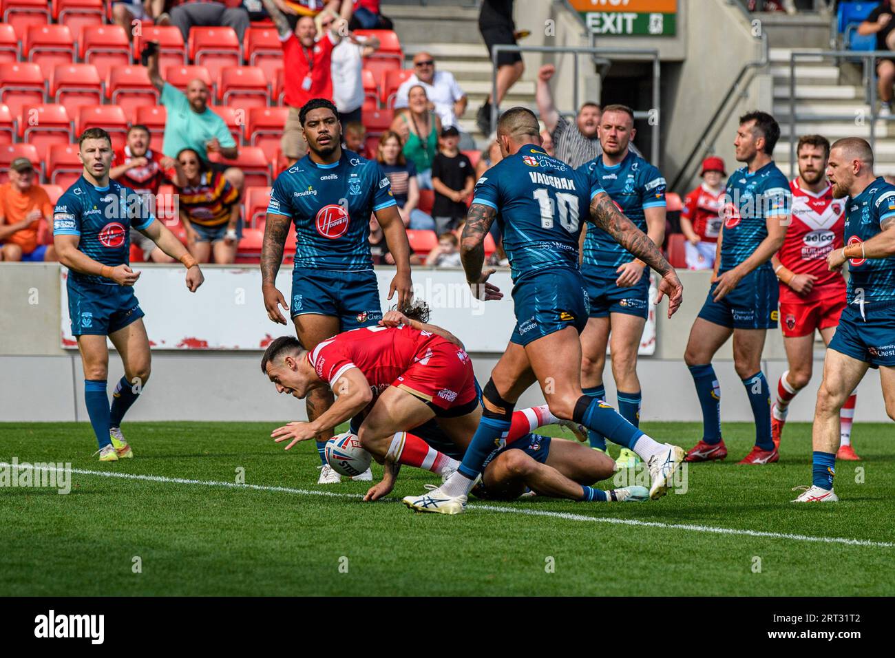Eccles on Sunday 10th September 2023. Salford Red Devils' Deon Cross ...