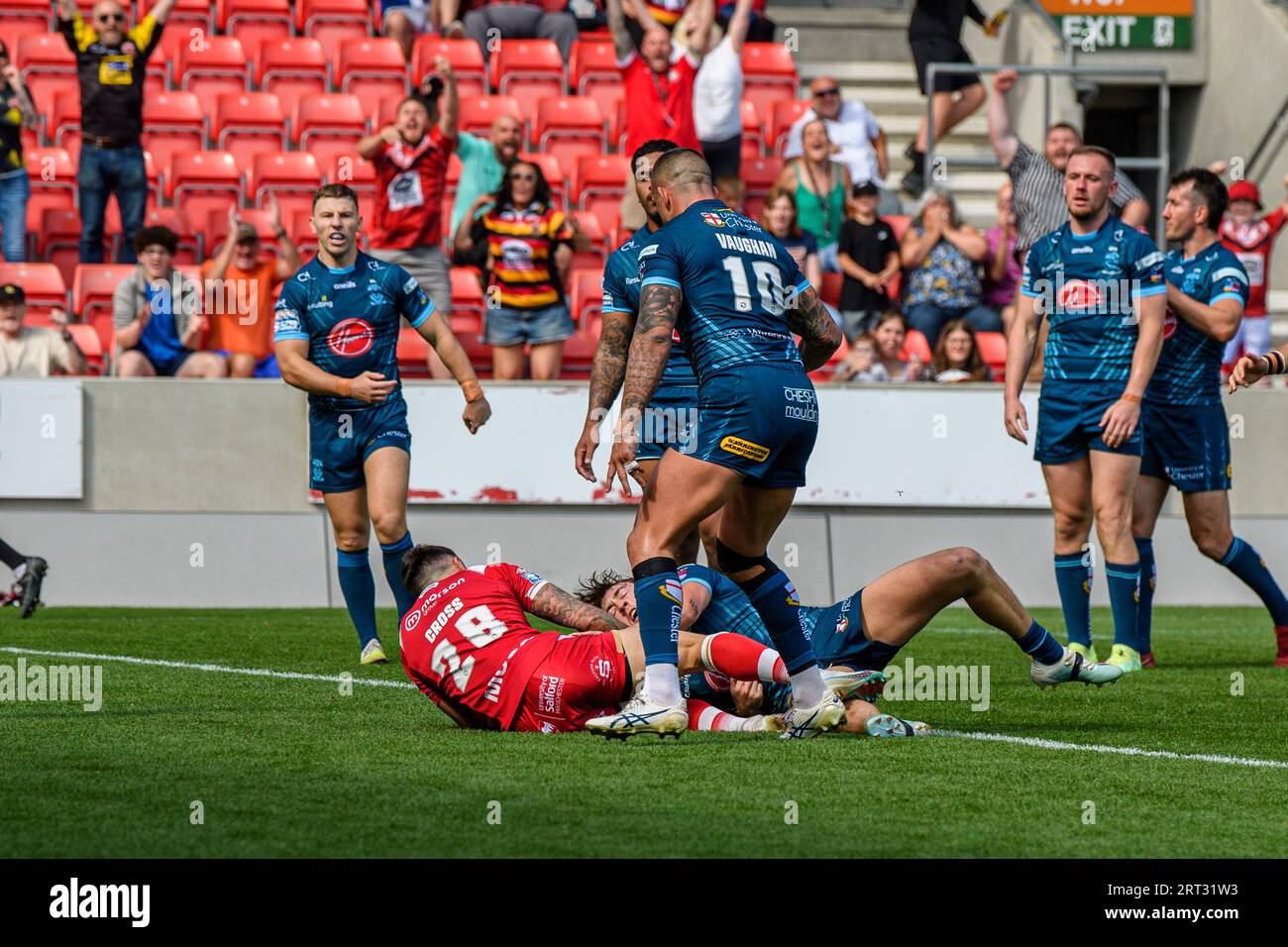 Eccles on Sunday 10th September 2023. Salford Red Devils' Deon Cross ...