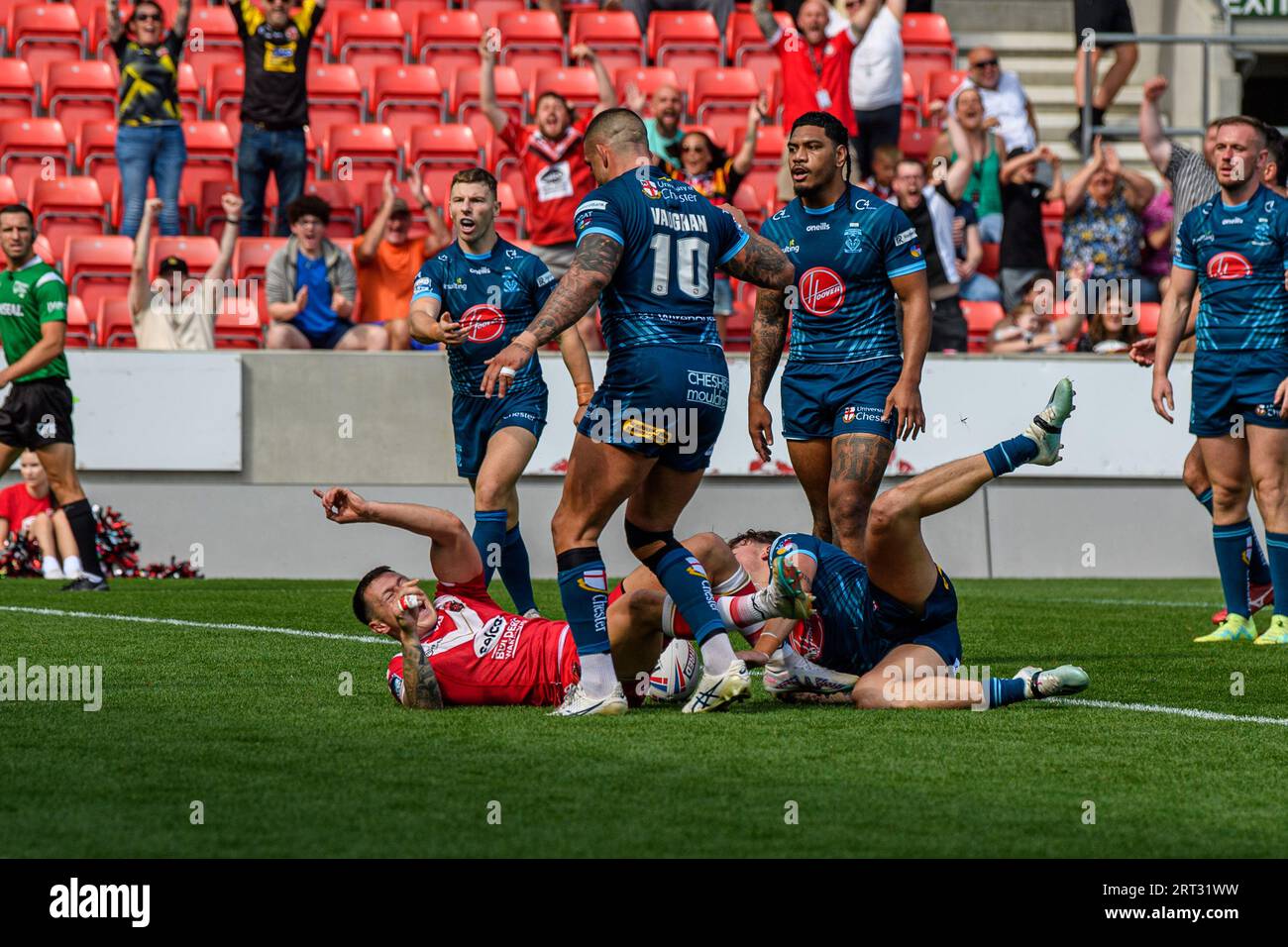 Eccles on Sunday 10th September 2023. Salford Red Devils' Deon Cross ...