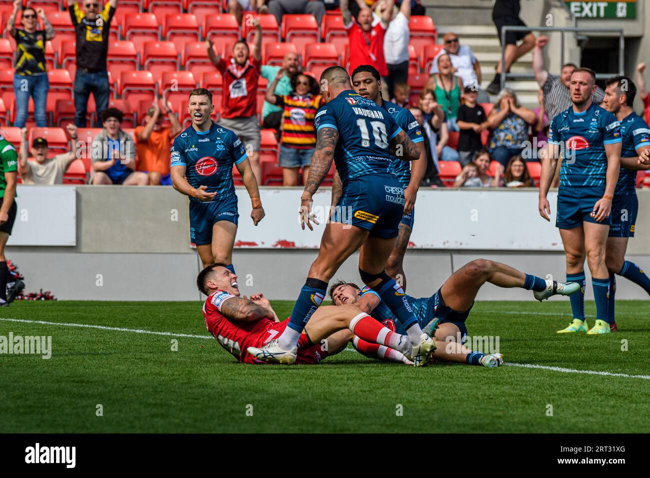 Eccles on Sunday 10th September 2023. Salford Red Devils' Deon Cross ...