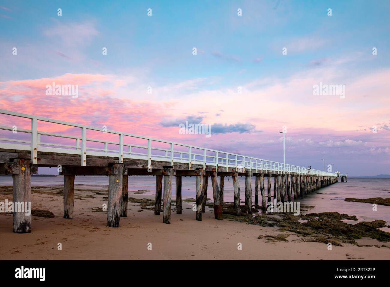 Point Lonsdale's iconic pier on a summer's evening on the Bellarine ...