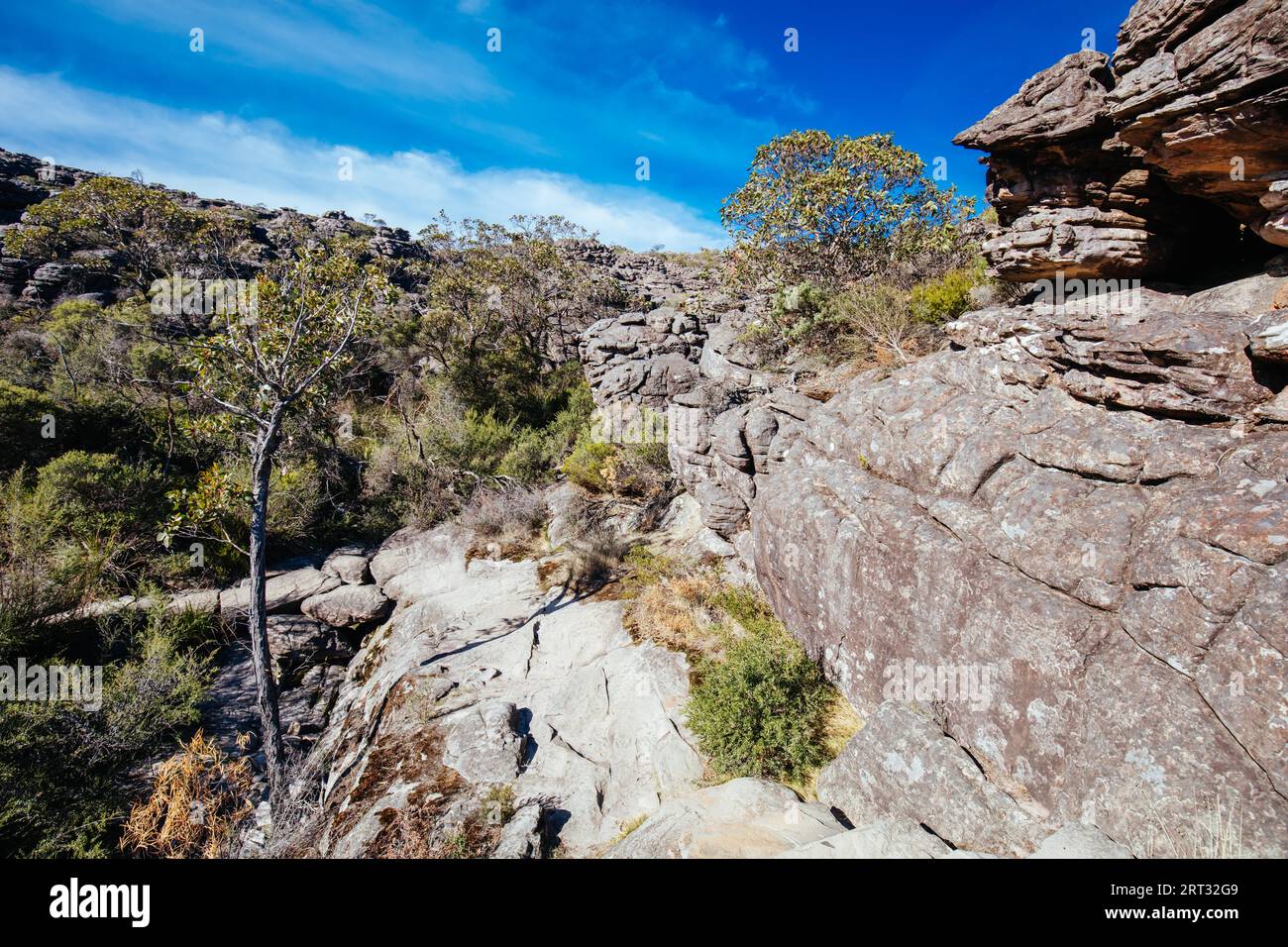 The steep rocky inclines on the famous Wonderland hike towards Pinnacle ...