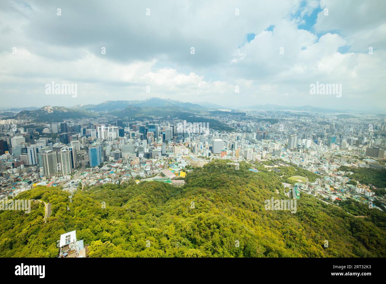 A view from Namsan Tower in Namsan Park in Seoul, South Korea Stock ...