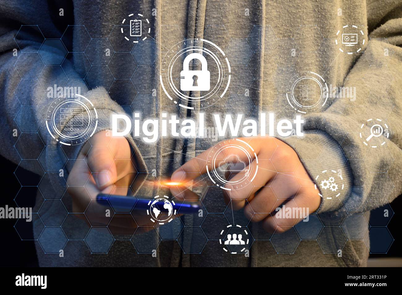Digital Wallet concept that controls usage with blockchain and smart ...