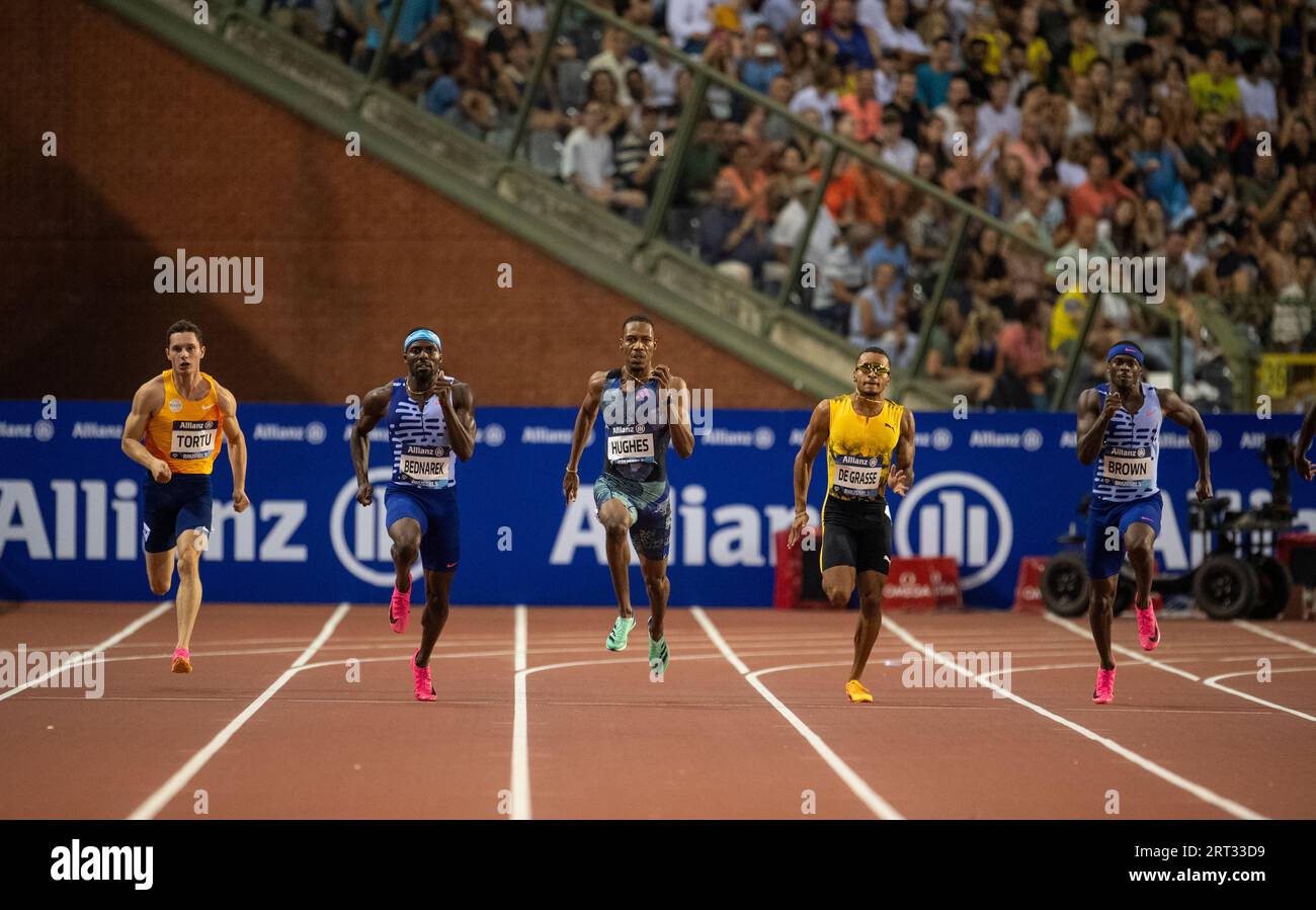 Filippo Tortu of Italy, Kenneth Bednarek of the USA, Zharnel Hughes of ...