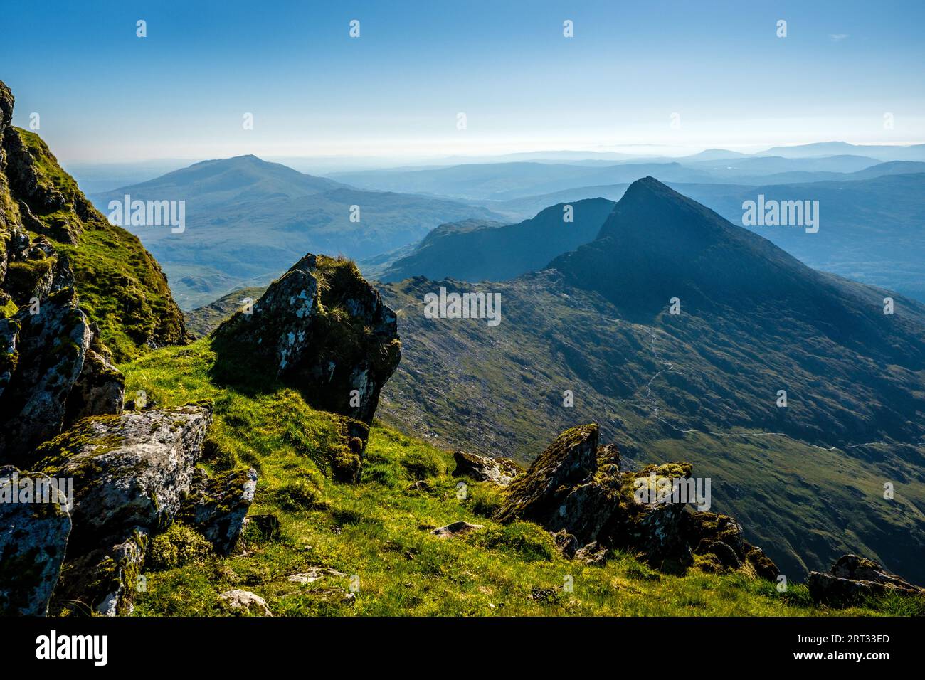 YLliwedd mountain as seen from Snowdon summit ,Eryri National Park ...