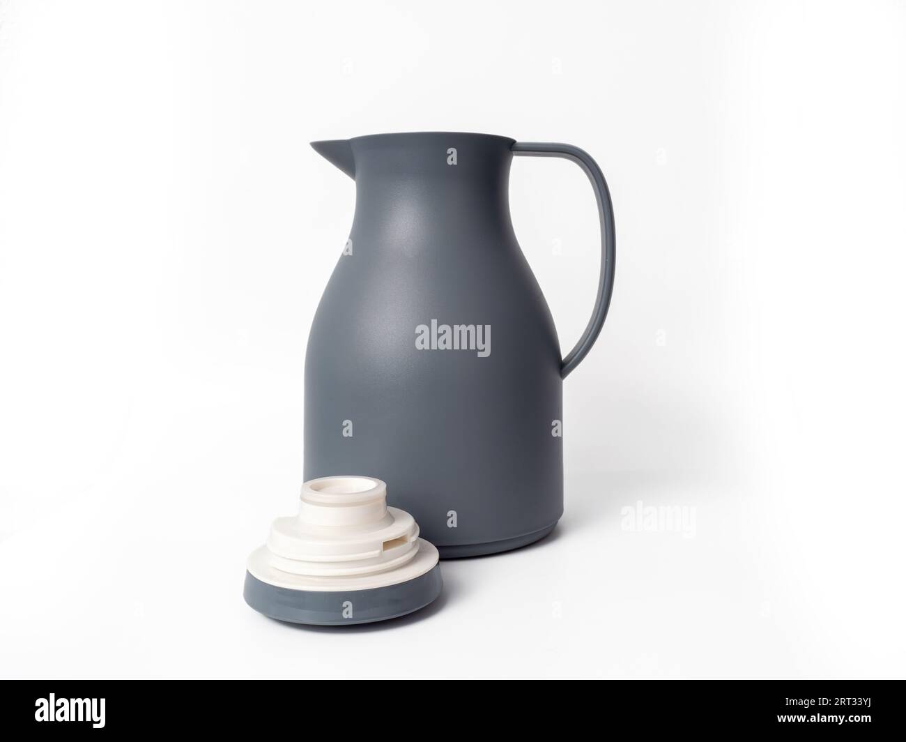 Plastic thermos isolated on a white background. Thermos close-up Stock ...