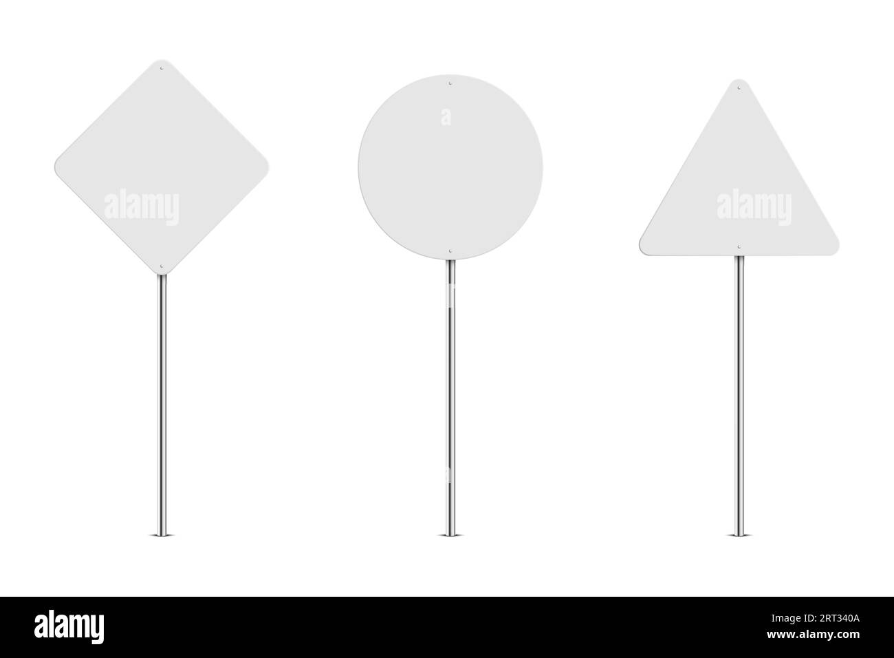 Set of blank white road signs. Vector illustration Stock Vector Image ...