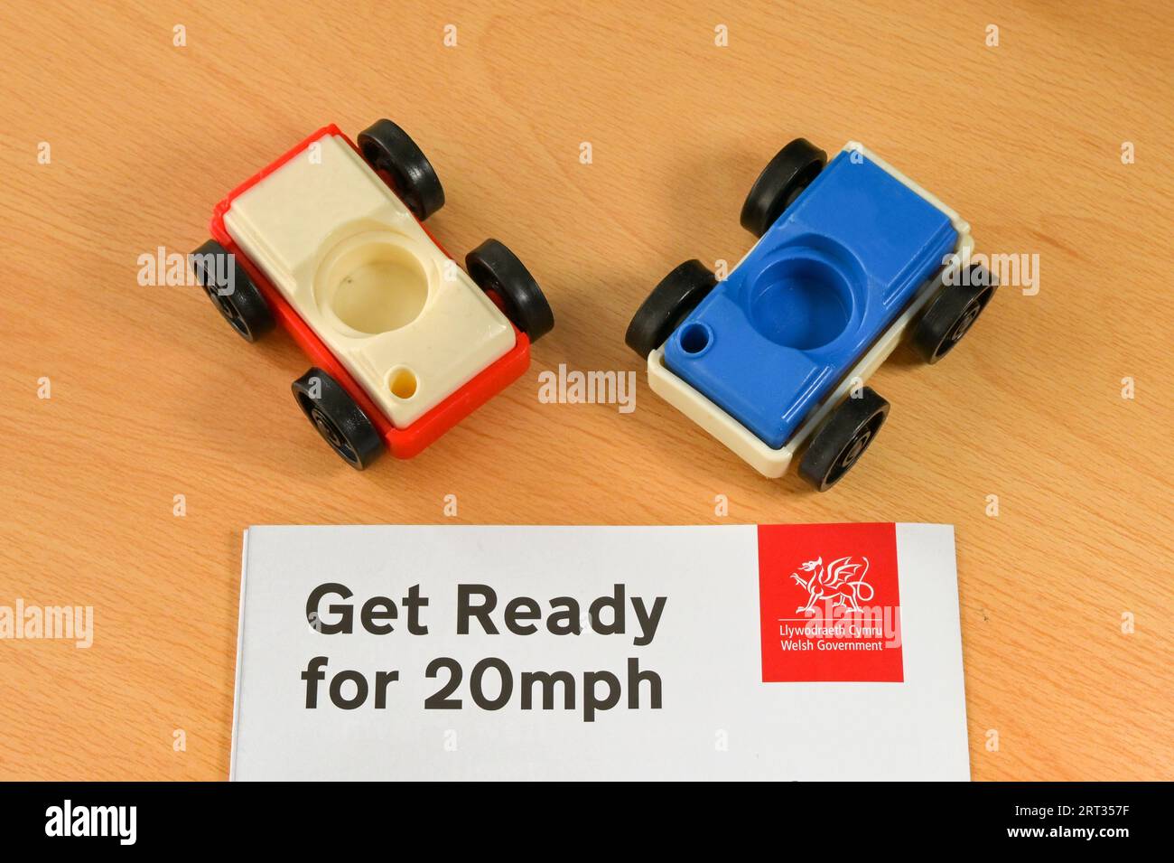 Cardiff, Wales - 10 September 2023: Toy cars next to a public ...