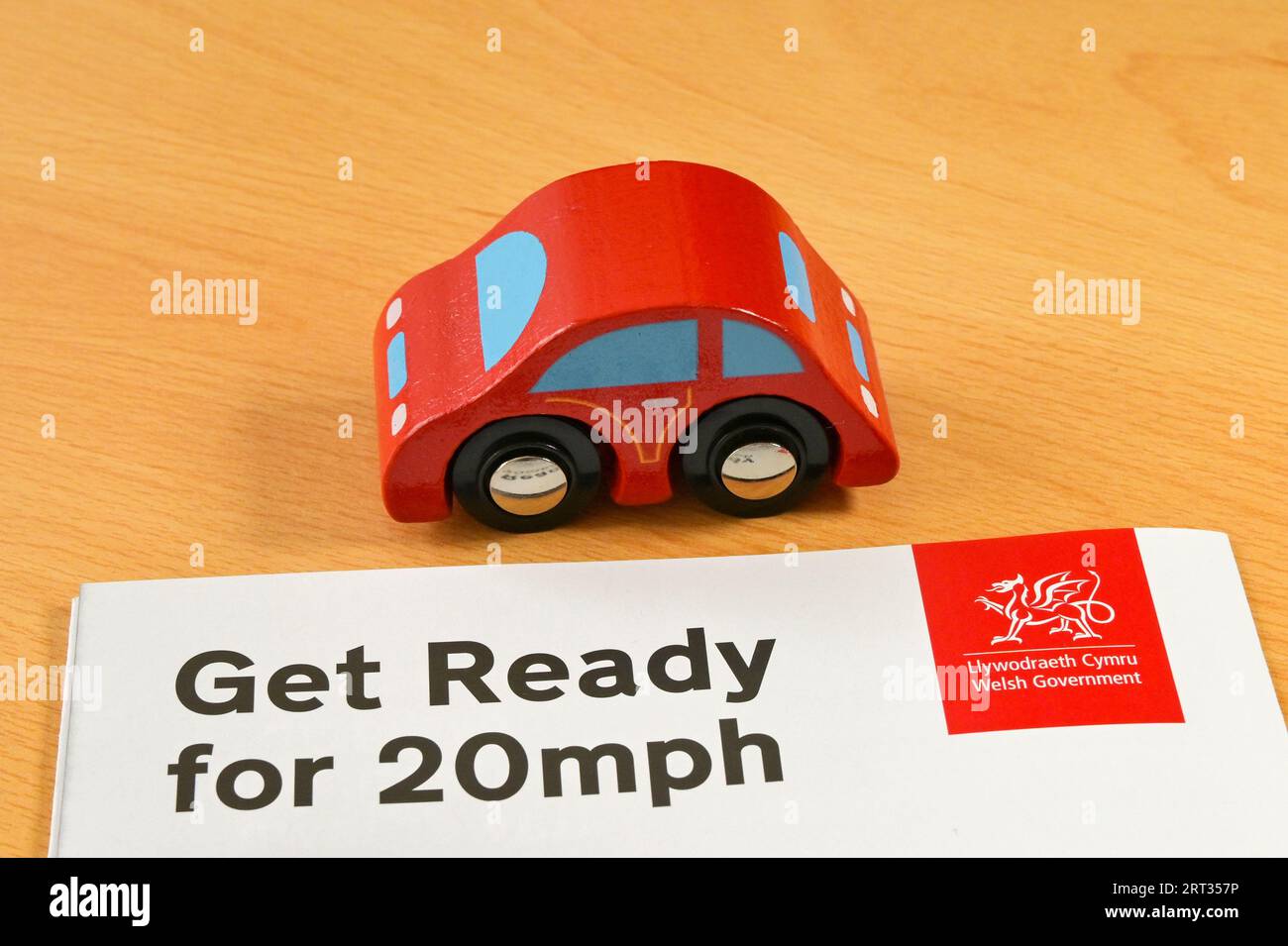 Cardiff, Wales - 10 September 2023: Toy car next to a public ...