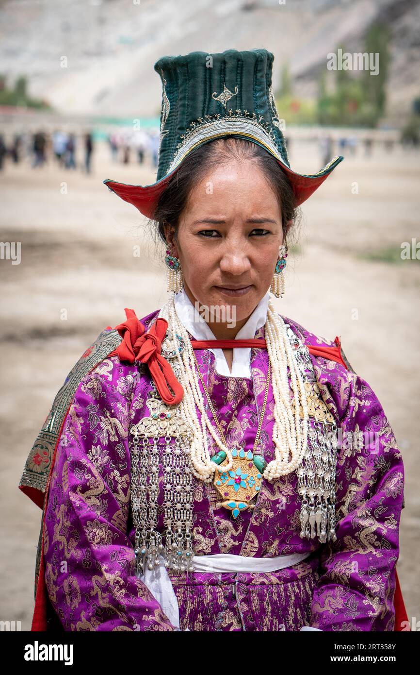 Ladakh, India, September 4, 2018: Portrait of ethnic Indian woman in ...