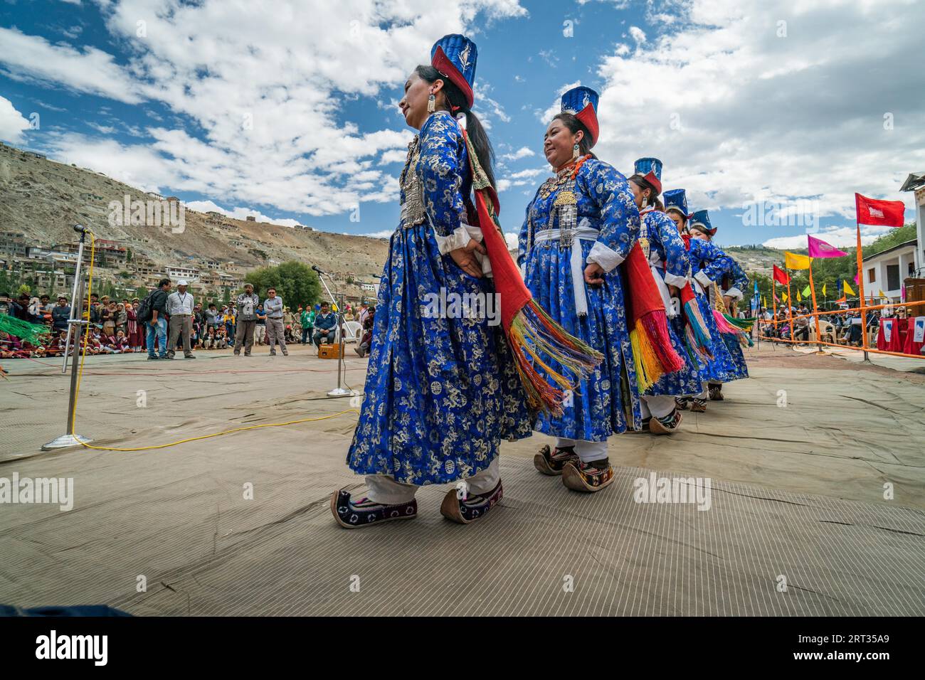 Ladakh, India, September 4, 2018: Group of women in traditional ...