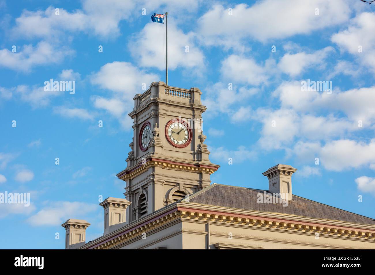 The iconic Castlemaine Post Office on a clear winter's morning in ...
